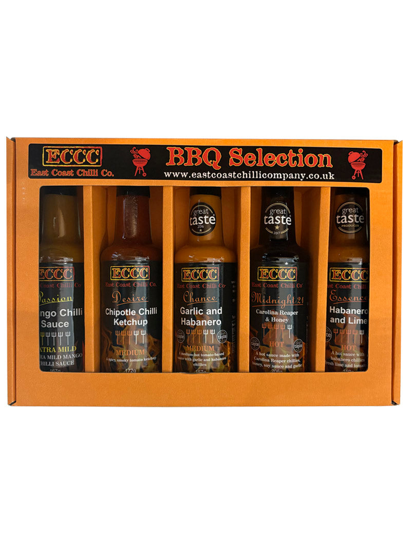 East Coast Chilli Co. BBQ Selection 5 150ml Bottle Chilli Sauce Gift ...