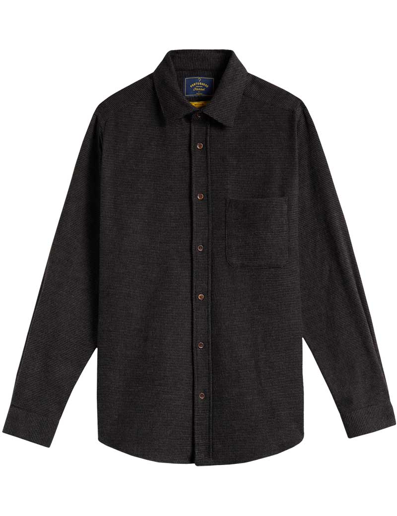 Portuguese Flannel Sounds Micro Check Shirt Brown | Uniform Research
